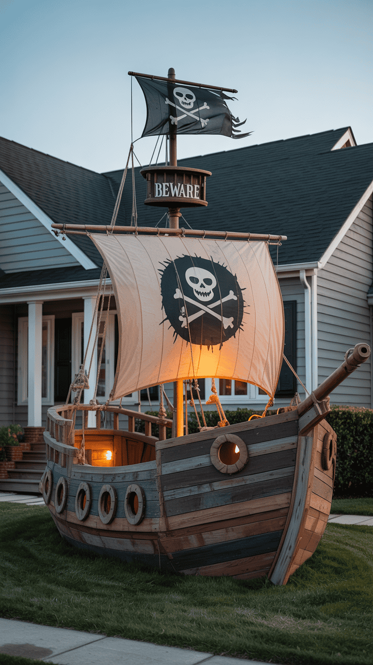 Halloween Pirate Ship Yard Decoration to Impress Neighbors - My Beach ...