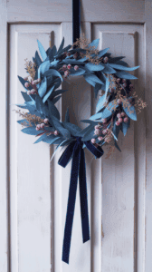 Blue Fall Wreath Ideas for a Cool Coastal Entryway - My Beach Lifestyle