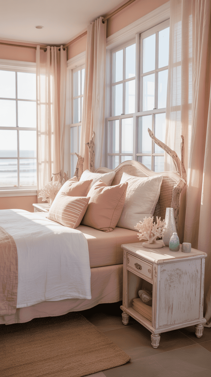 Pink Coastal Bedroom Styling That’s Soft and Serene - My Beach Lifestyle